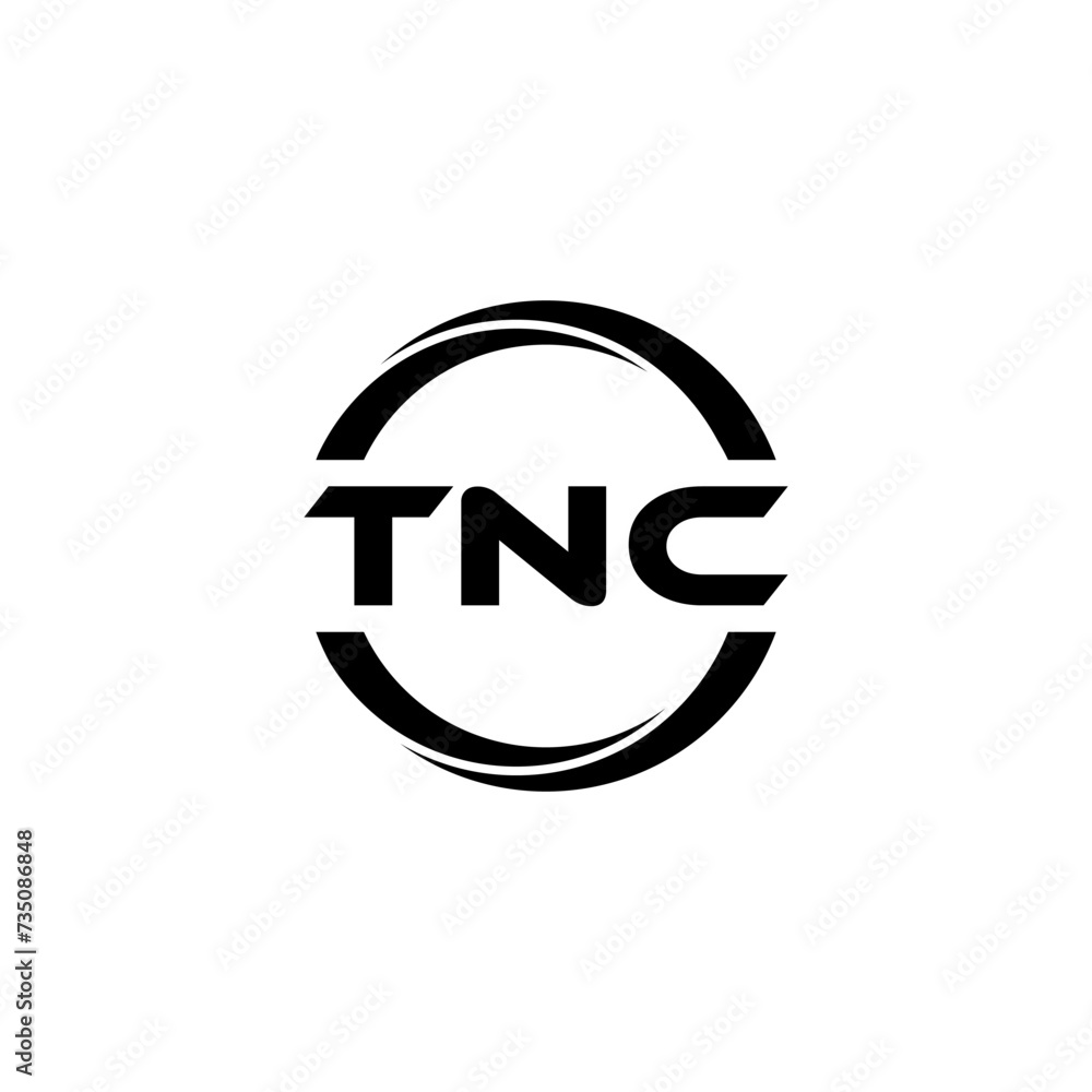 TNC letter logo design with white background in illustrator, cube logo ...