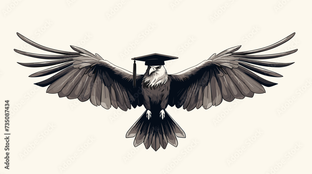 Abstract graduation cap with wings symbolizing the freedom and ...