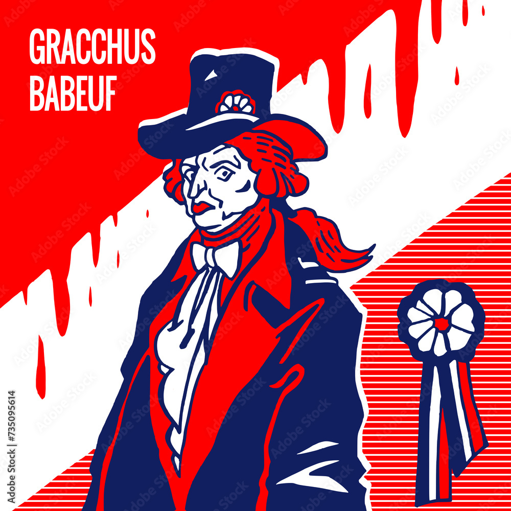 Portrait Dessin de Gracchus Babeuf, révolutionnaire français de 1789 ...