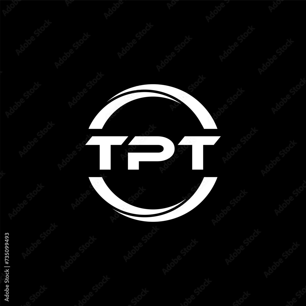 TPT letter logo design with black background in illustrator, cube logo ...