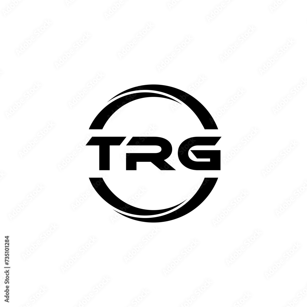Vecteur Stock TRG letter logo design with white background in ...