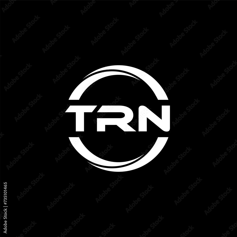 TRN letter logo design with black background in illustrator, cube logo ...