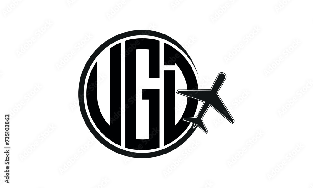 UGD three initial letter circle tour & travel agency logo design vector ...