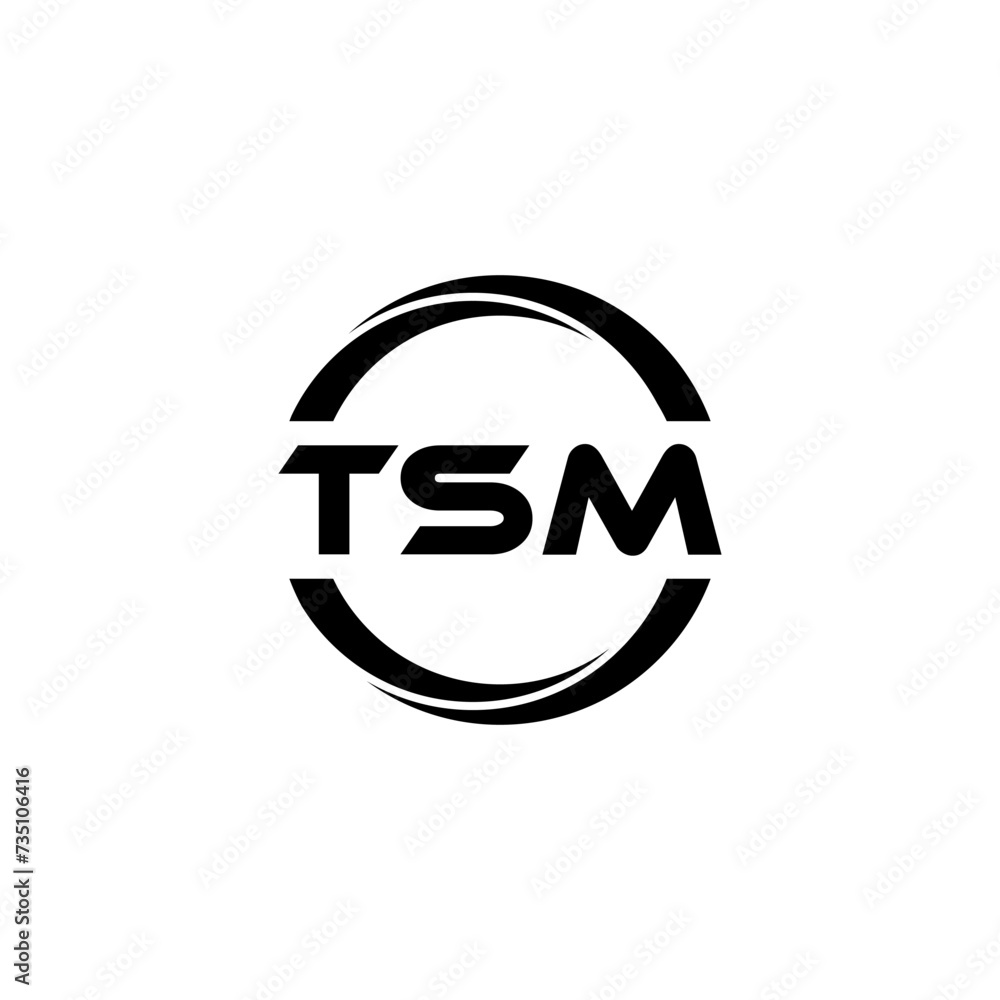 TSM letter logo design with white background in illustrator, cube logo ...