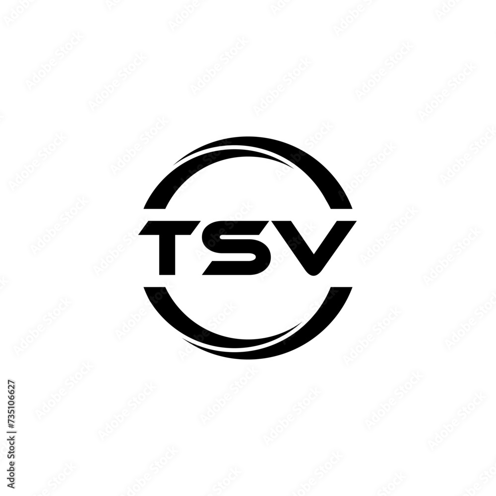 TSV letter logo design with white background in illustrator, cube logo ...