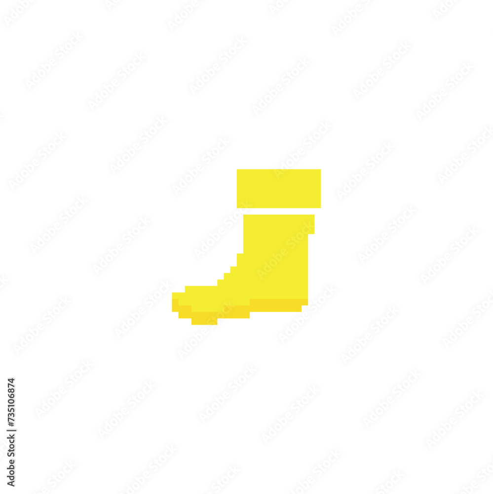 boot icon icon 8 bit, pixel art rain boots icon for game logo. Stock ...