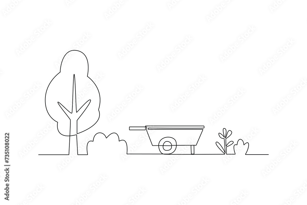 One continuous line drawing of Farmer activity. Agricultural concept ...