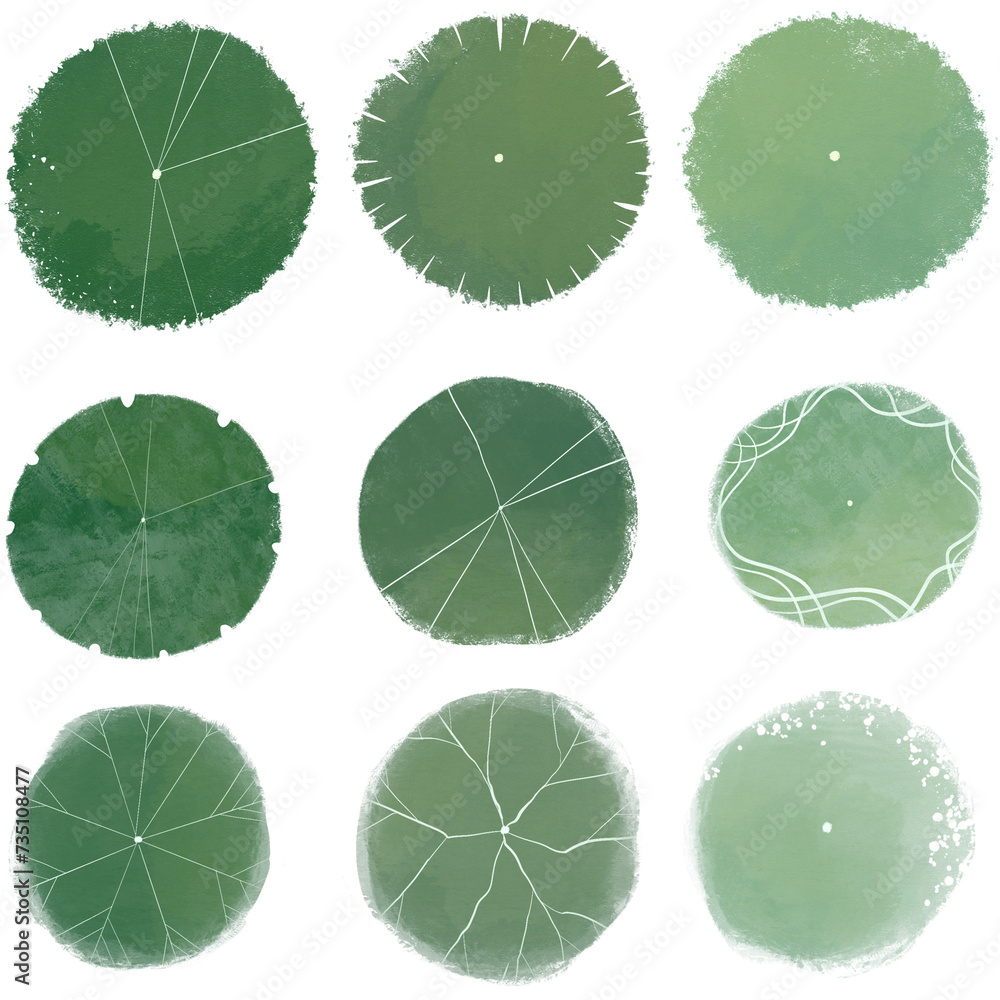 set of tree top view for landscape plan and architecture element. Trees ...