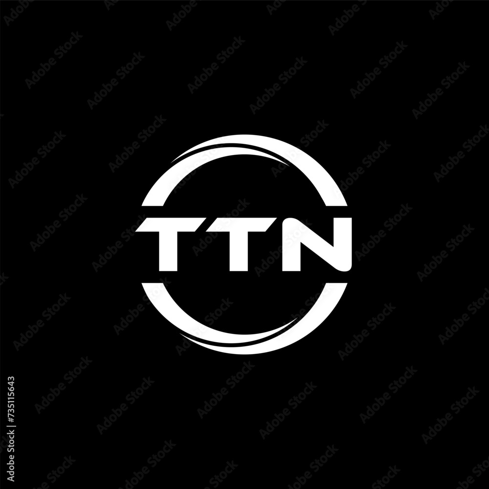 TTN letter logo design with black background in illustrator, cube logo ...