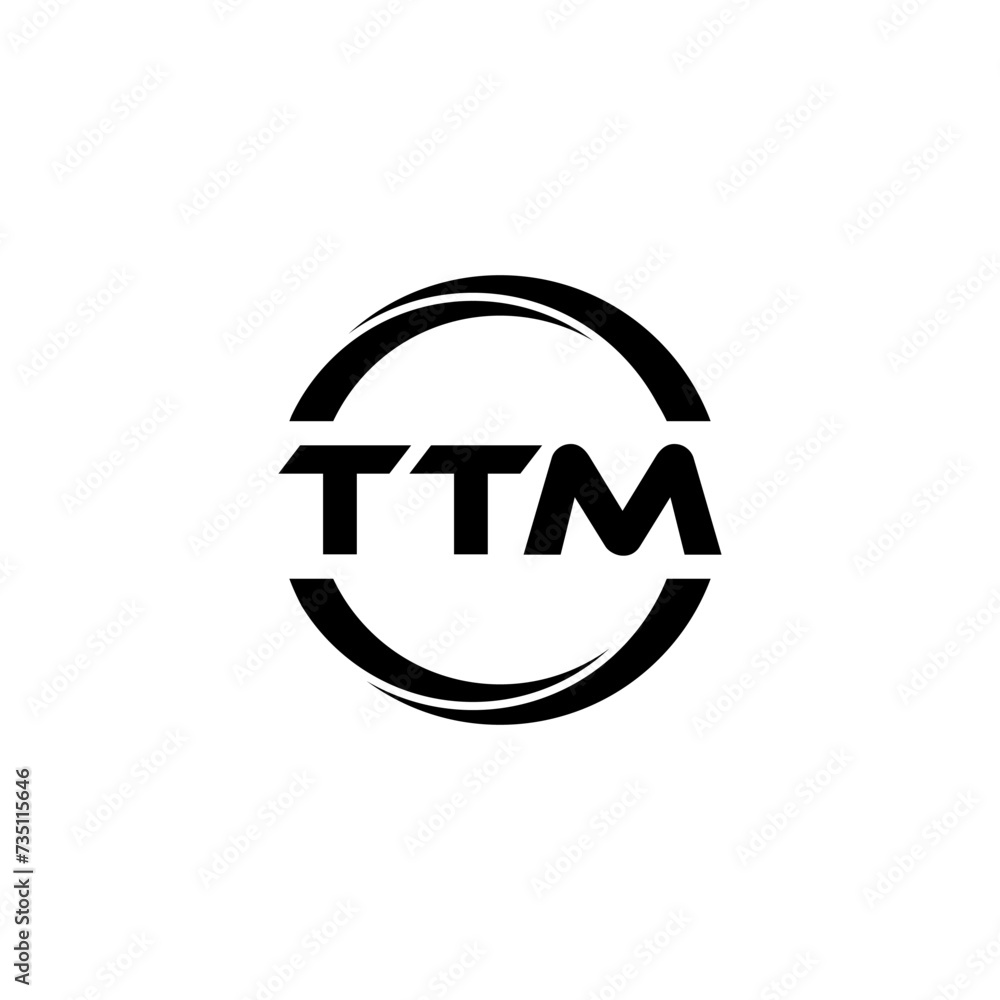 TTM letter logo design with white background in illustrator, cube logo ...