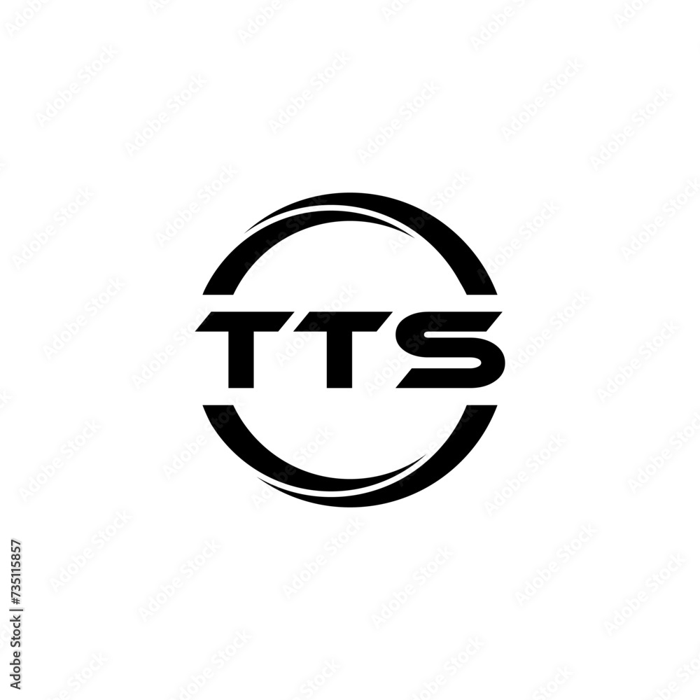 TTS letter logo design with white background in illustrator, cube logo ...