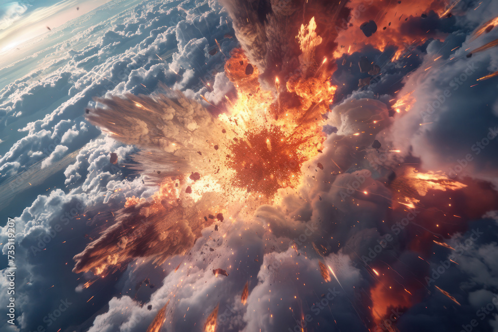 Spectacular Mid-Air Explosion Captured Amongst Billowing Clouds at ...