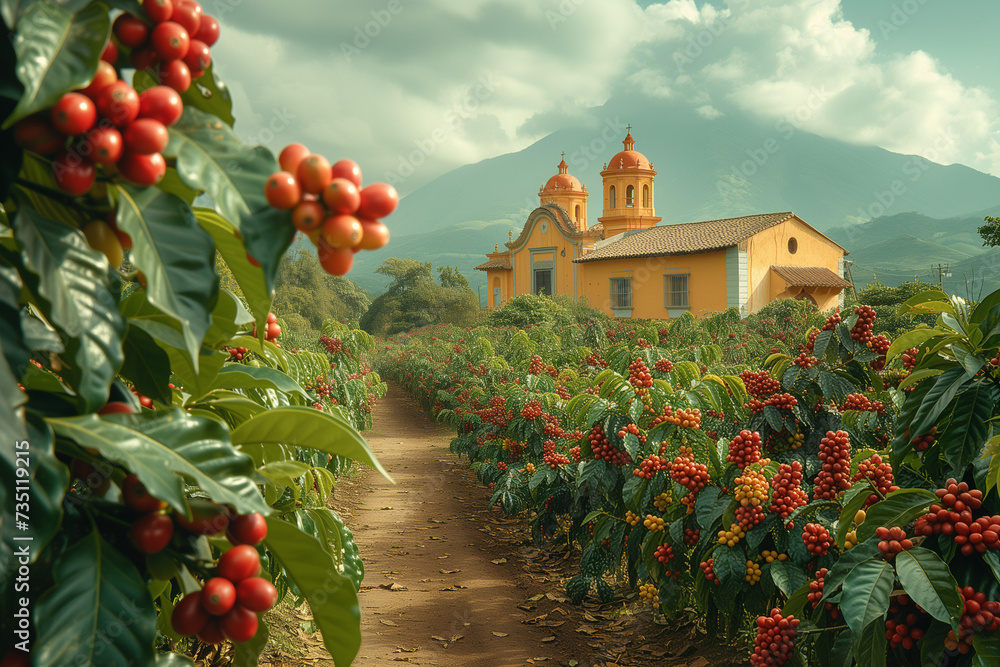 classic coffee estate, Captivating visual narrative showcasing the ...