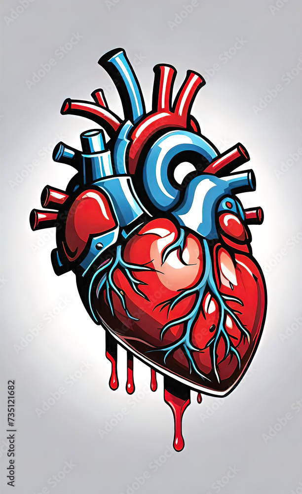 vector illustration, simple human heart logo, human and heart health ...