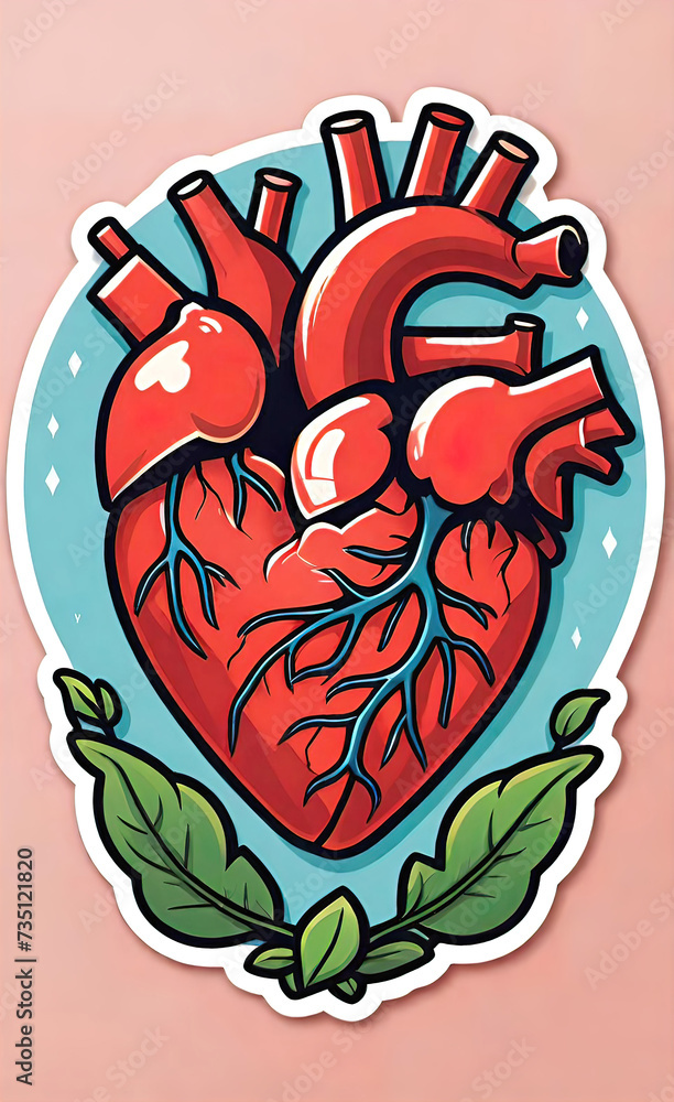 vector illustration, simple human heart logo, human and heart health ...