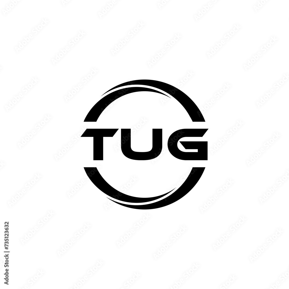 TUG letter logo design with white background in illustrator, cube logo ...