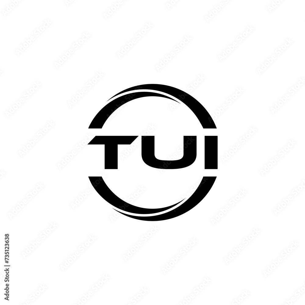 TUI letter logo design with white background in illustrator, cube logo ...