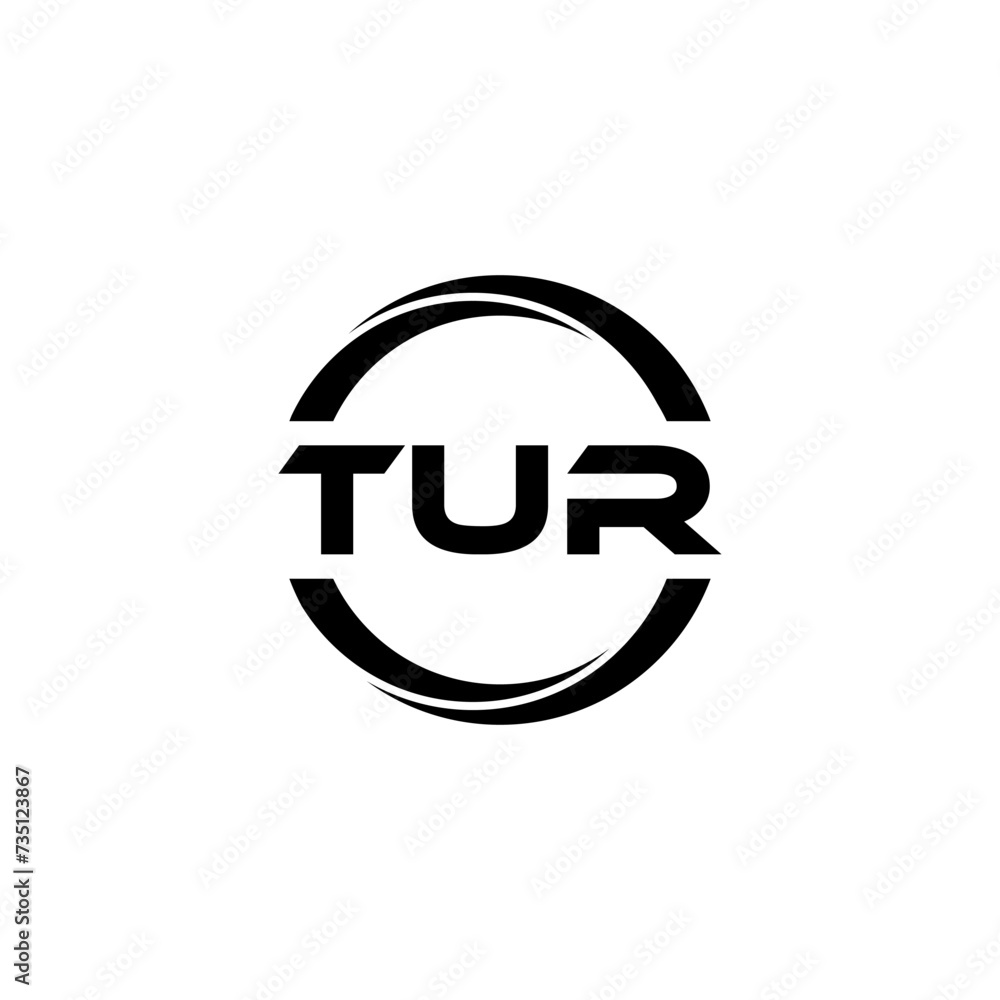 TUR letter logo design with white background in illustrator, cube logo ...