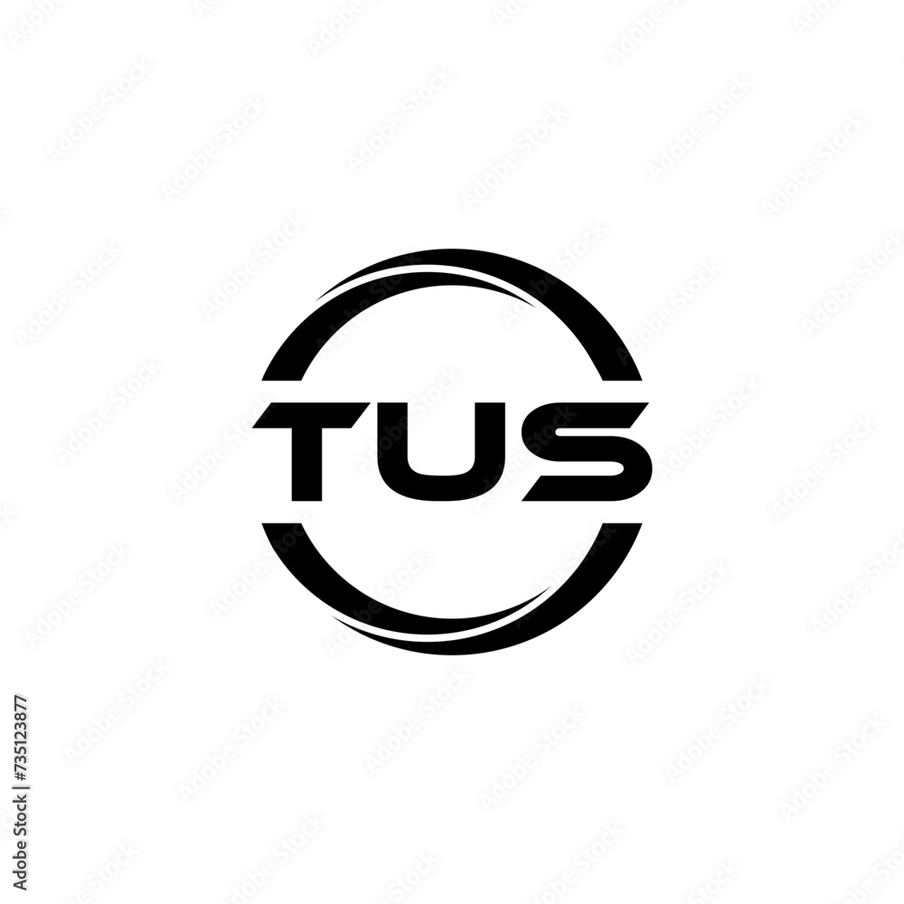 TUS letter logo design with white background in illustrator, cube logo ...