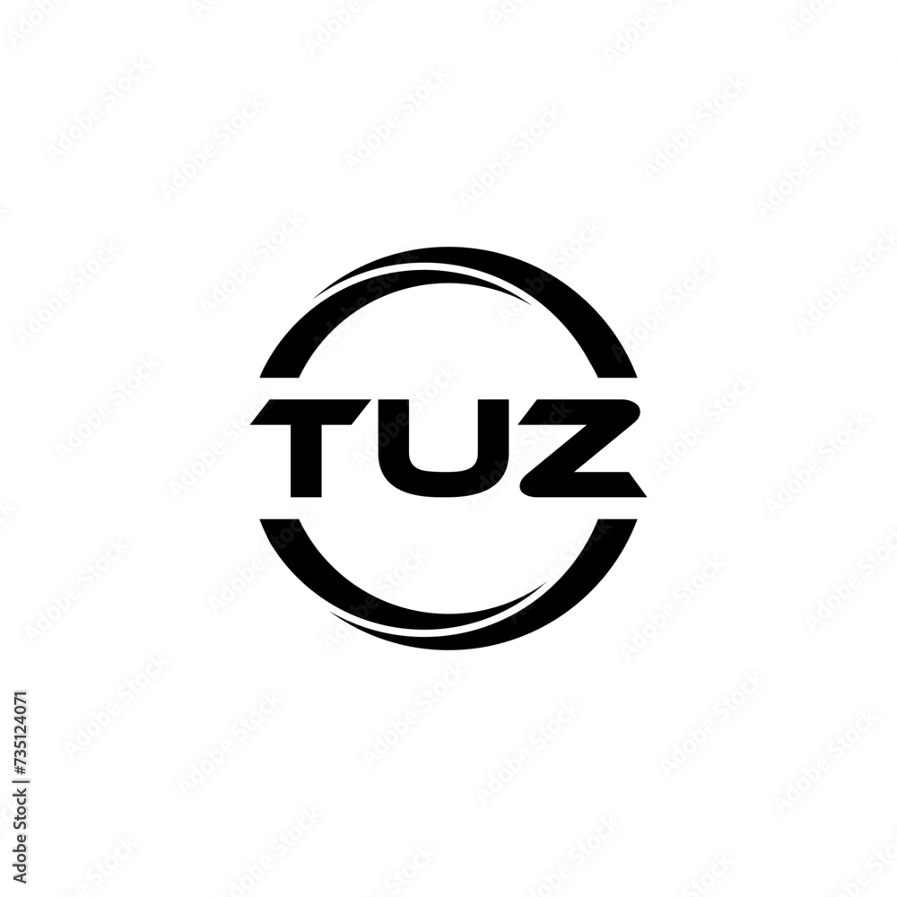 TUZ letter logo design with white background in illustrator, cube logo ...