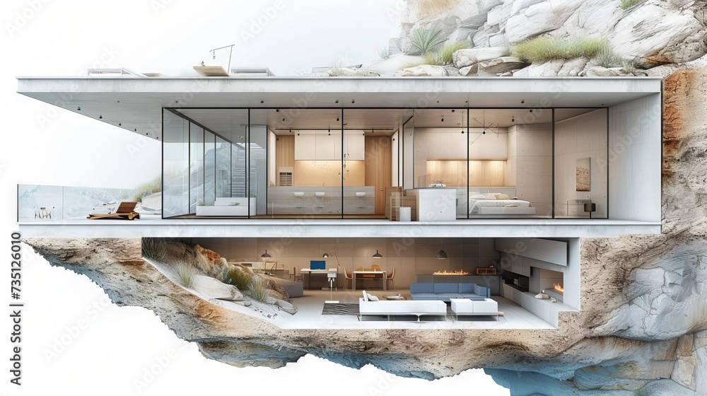 modern underground nuclear bunker designed in the style of cozy housing ...