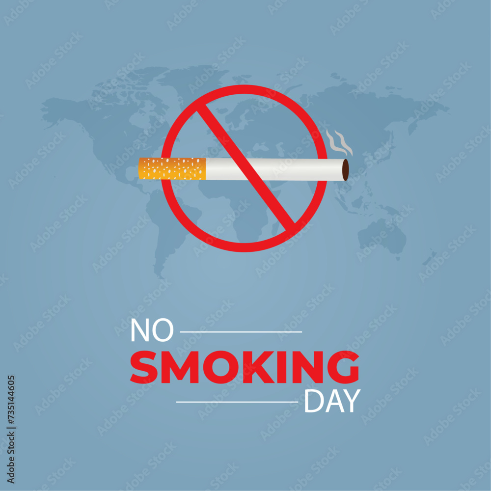 No Smoking Day. Every Second Wednesday of March. Stop Smoking. Template ...