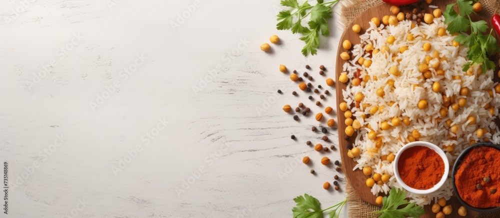 Tasty Spicy Chana Pulao or Pulav or pilaf cooked with Basmati Rice and ...