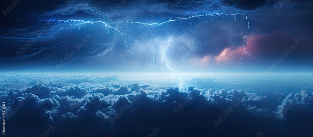 Upward Lightning from a Cumulonimbus thundercloud From the anvil of a ...