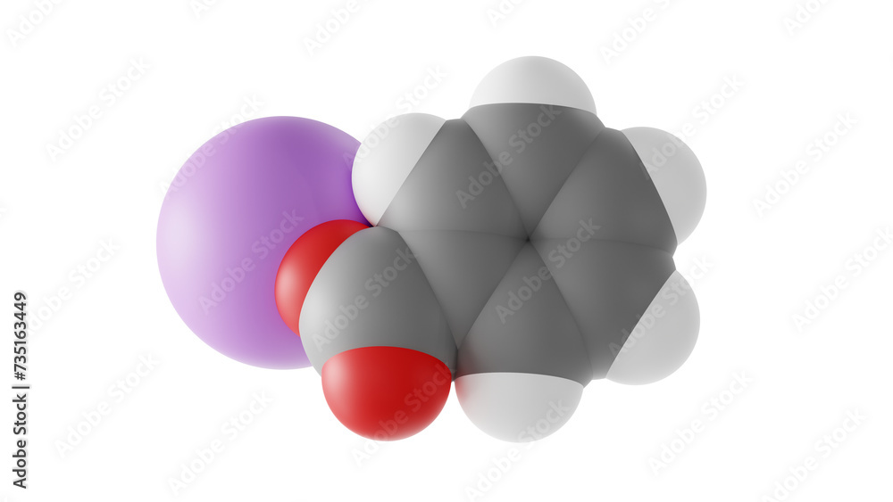 potassium benzoate molecule, food preservative e212, molecular ...