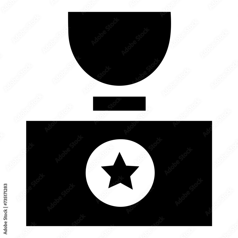 Stunning Award Vector Icon: Elegant Trophy and Ribbon Graphics for ...