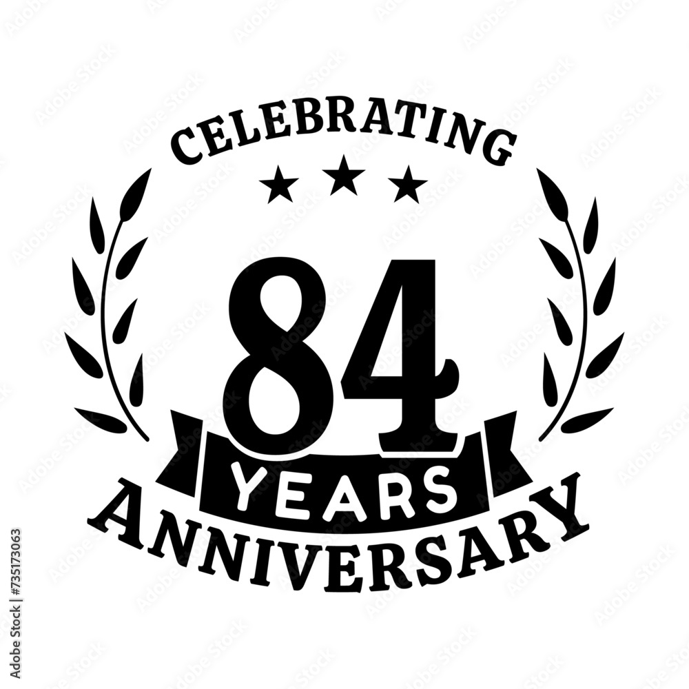 84th anniversary celebration design template. 84 years vector and ...