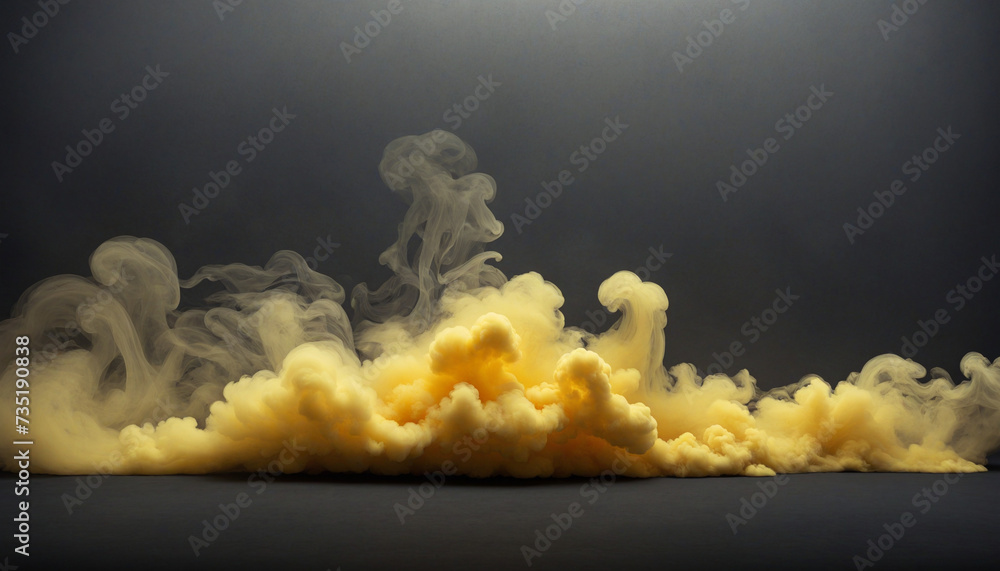 Realistic Yellow Smoke Effect on Transparent Background for Decor and ...