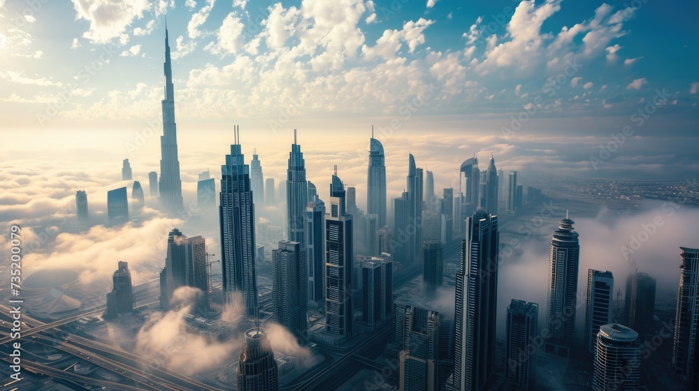 Dubai Skyline: Aerial Perspective of Urban Landscape, Modern ...