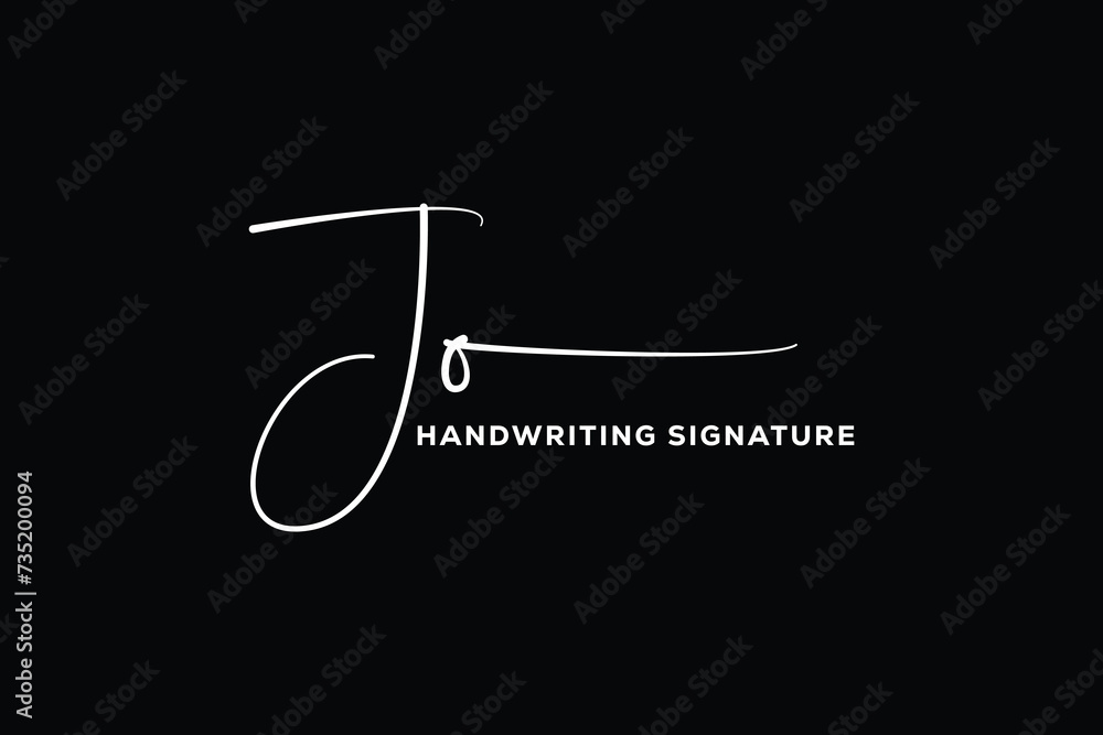 JO initials Handwriting signature logo. JO Hand drawn Calligraphy ...