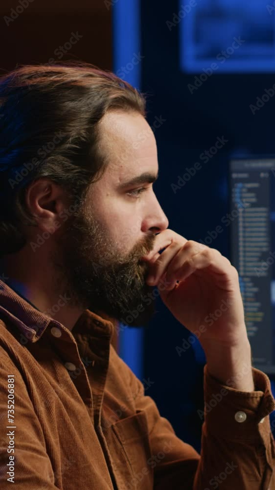 Programmer Using Computer To Update Artificial Intelligence Neural 3838