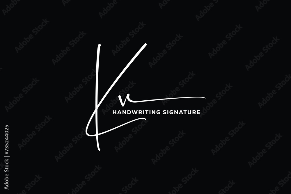 KV initials Handwriting signature logo. KV Hand drawn Calligraphy ...