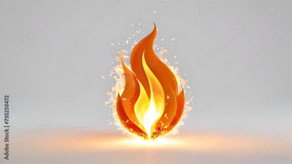 fire flame icon with burning red hot sparks isolated on a transparent ...