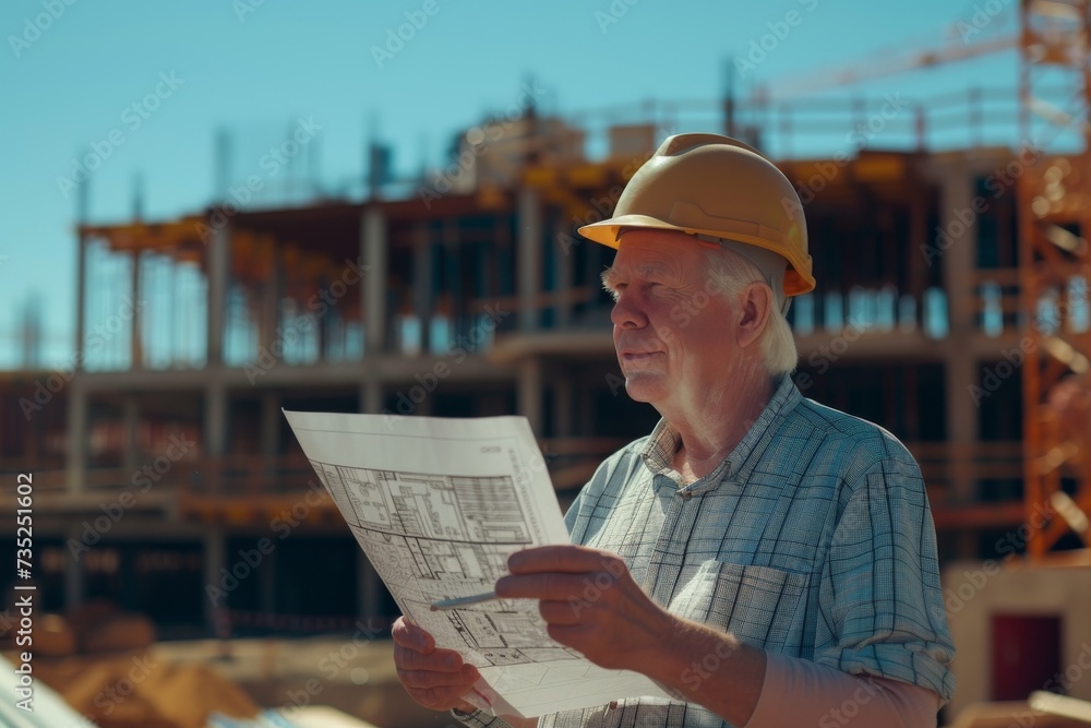 A rugged man in a sun hat, his face shielded from the bright sky, holds ...