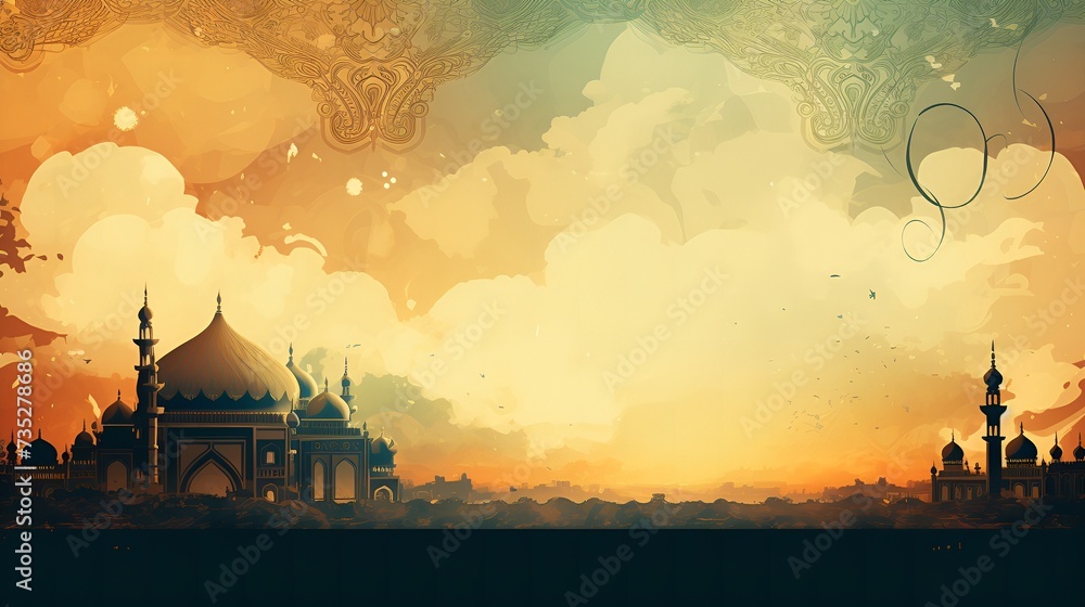 Serenity and Faith: An Islamic Background Featuring Mosque Architecture ...