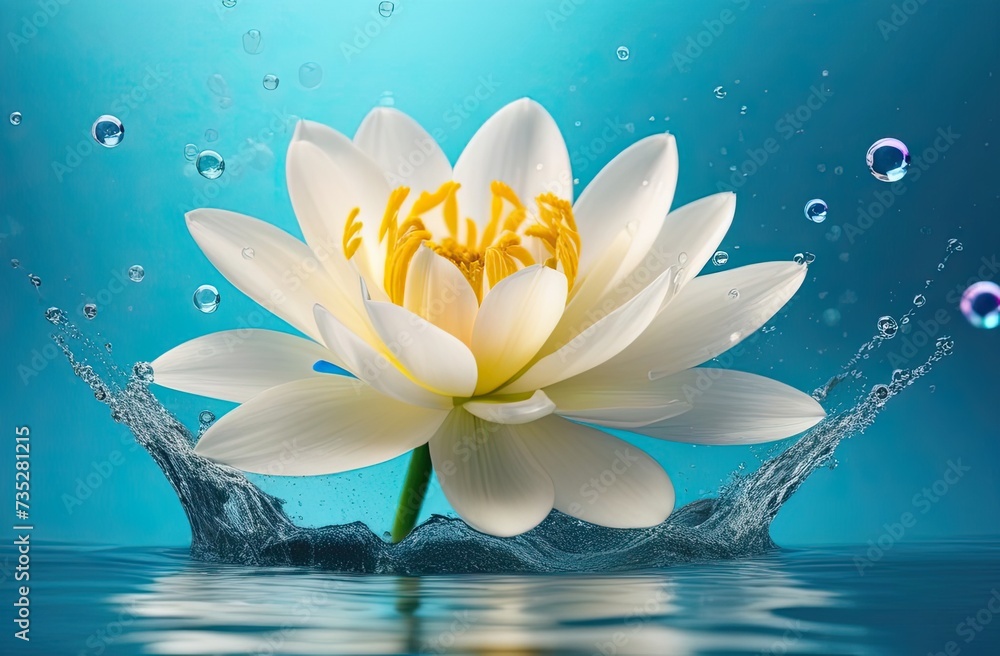 Beautiful background with flowers under water. Beautiful floating ...