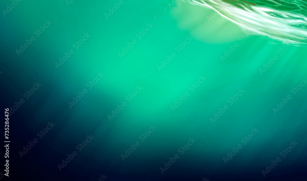 Depth ocean background realistic illustration. Atmospheric landscape of ...