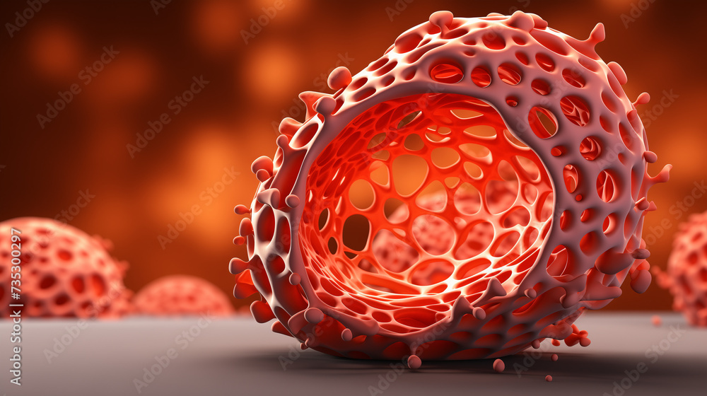 Cell Structure - Microscopic 3D model - mitochondria Stock Illustration ...