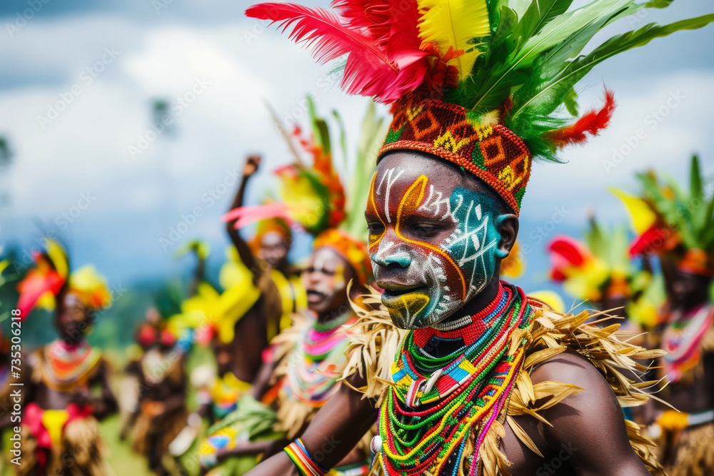African tribal dance, Group of people in traditional attire dancing ...