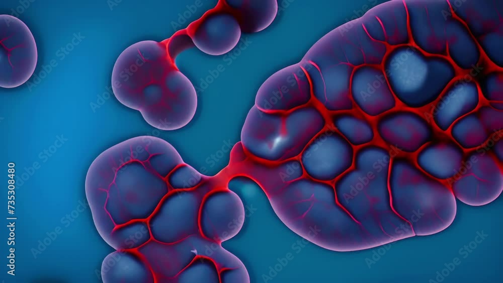 Cells of organisms under a microscope. Illustration of the study of the ...