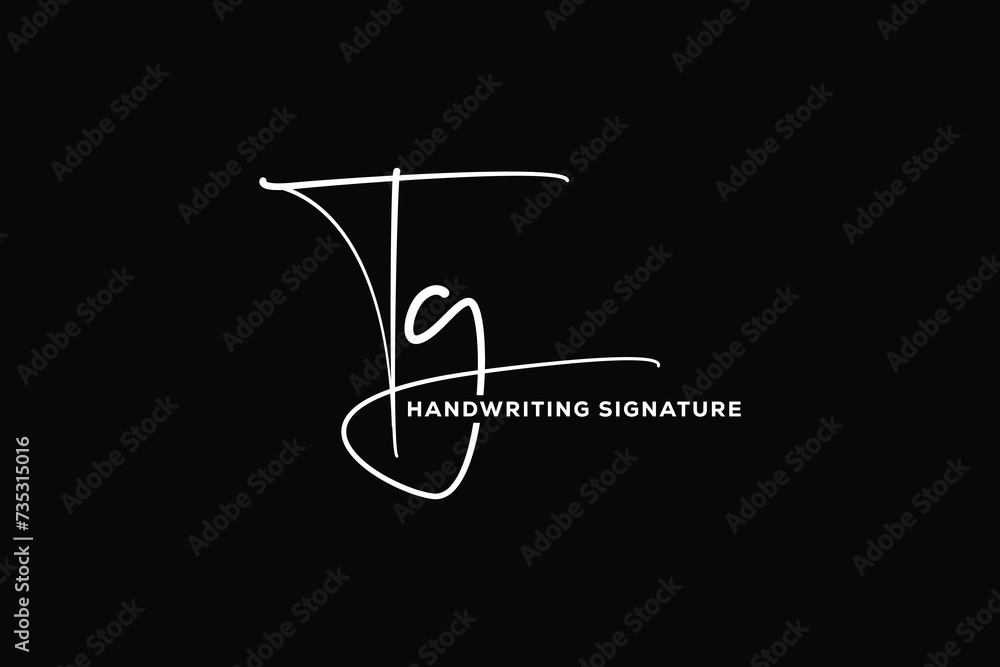 TG initials Handwriting signature logo. TG Hand drawn Calligraphy ...