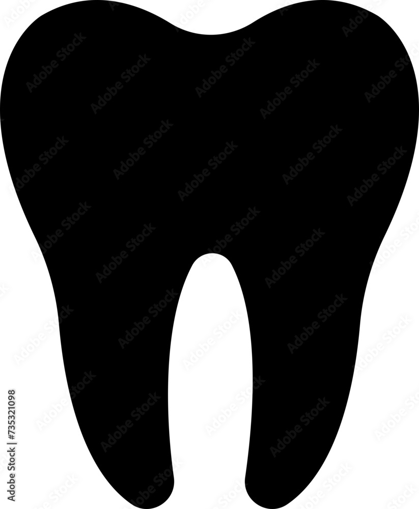 Molar healthy tooth icon. Human tooth silhouette, medical dental filled ...