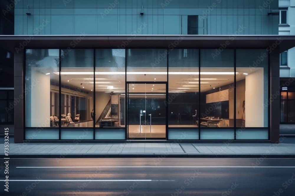 Beautiful glass facade of the premises for renting shop. For designers ...