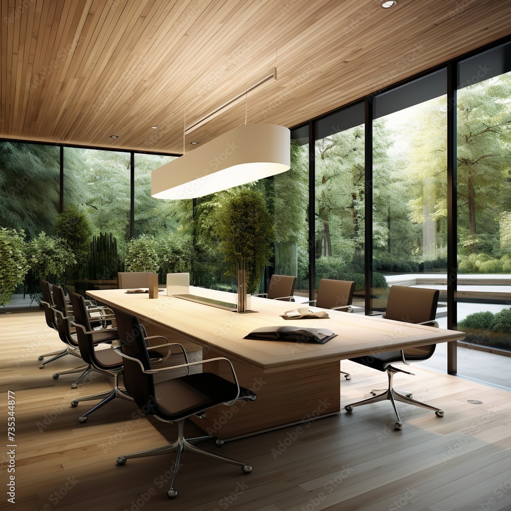 modern natural material and creative design working space working room ...