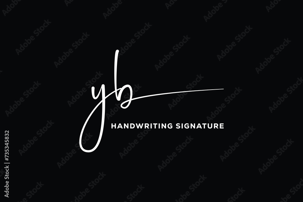 YB initials Handwriting signature logo. YB Hand drawn Calligraphy ...