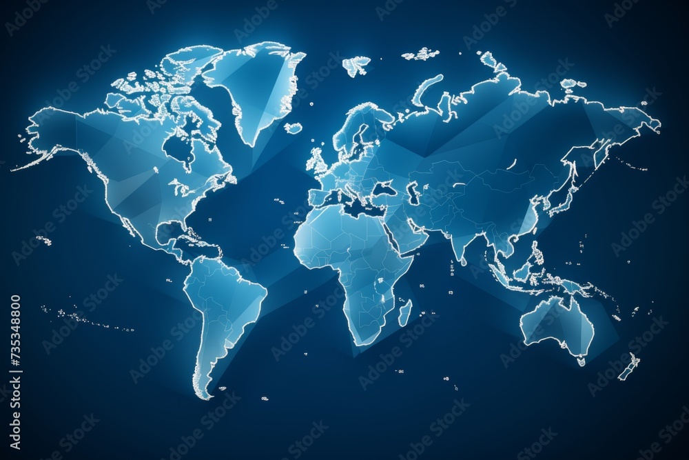 World map vector illustration - detailed global map for educational and ...